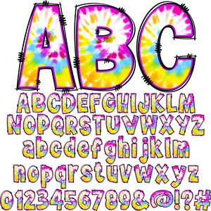 Tie Dye Alphabet PNG, Doodle Alphabet Clip Art, Transparent PNG, Doodle ...