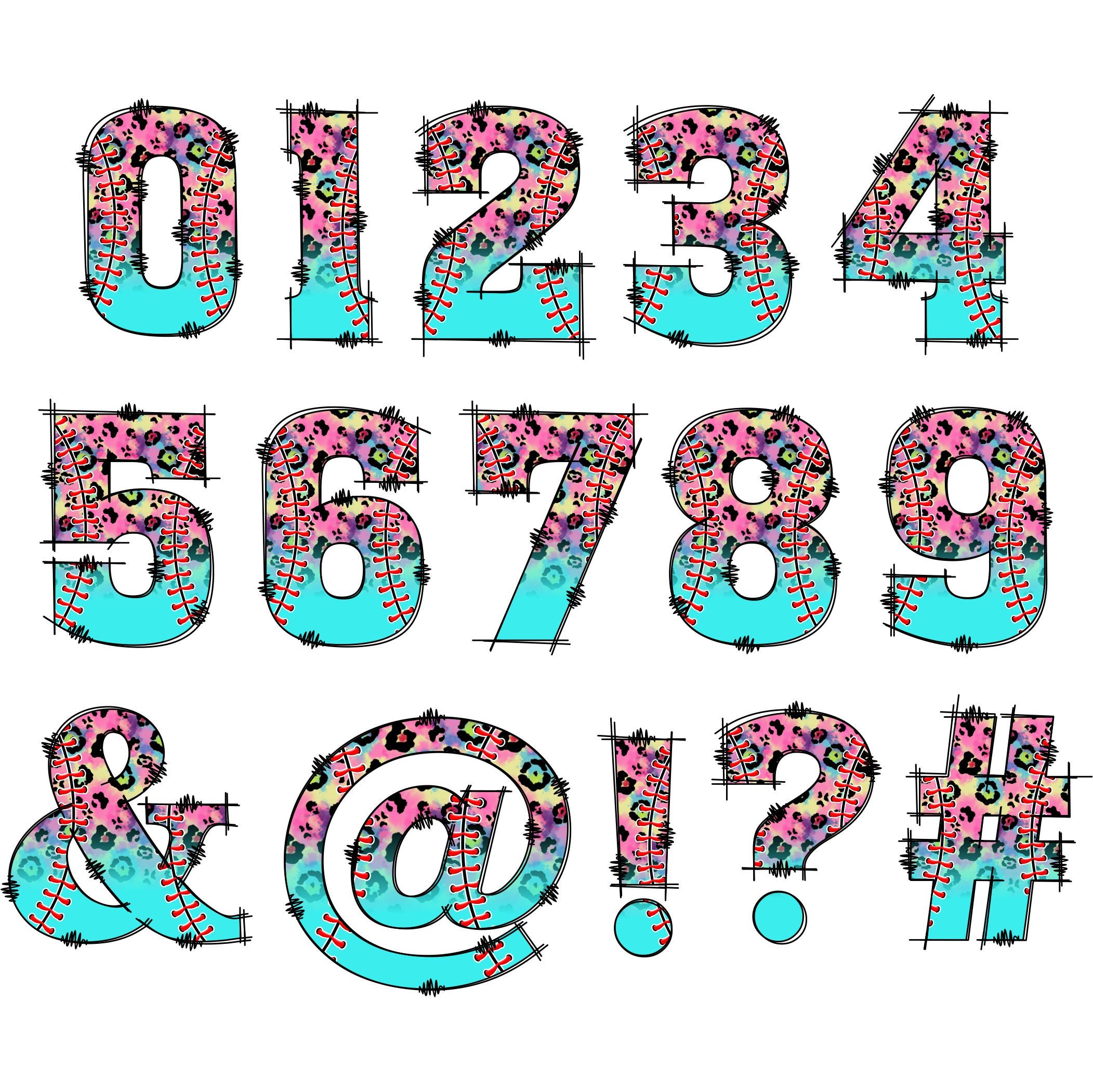 Baseball Letters PNG Leopard, Doodle Alpha, Pink Blue, Stitching ...
