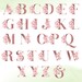 Bundle Watercolor Flowers Alphabet PNG, Rose Gold Letters Alphabet ...