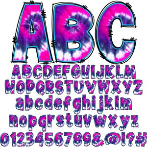 Tie Dye Alphabet PNG, Doodle Alphabet Clip Art, Transparent PNG, Doodle ...