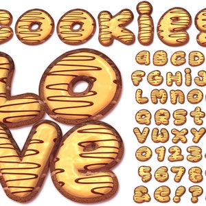 BUNDLE Cookie 3D Letters PNG, Cookies Alphabet, Candy Letters, Glazed ...