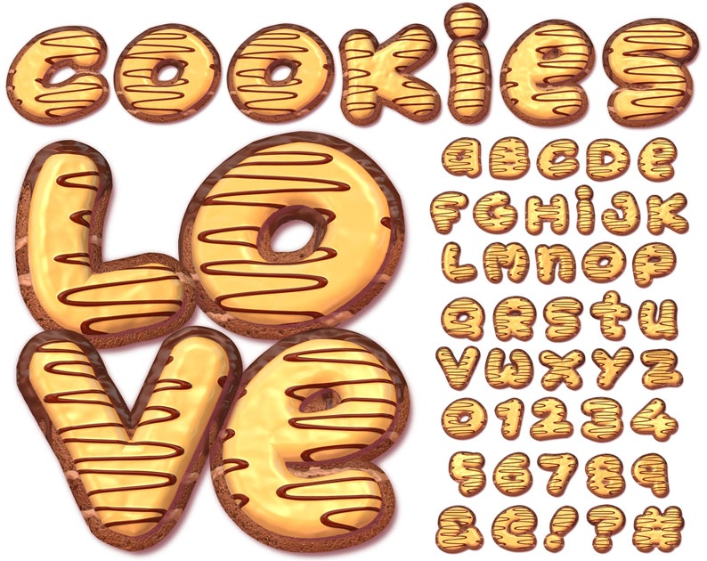 BUNDLE Cookie 3D Letters PNG Cookies Alphabet Candy Letters - Etsy