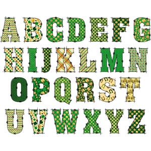 St Patrick's Day Letters PNG, Shamrock Alphabet Clip Art, Doodle Irish ...