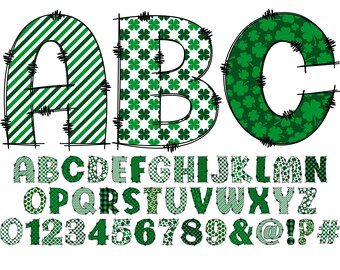 St Patrick's Day Letters PNG Shamrock Alphabet Clip Art | Etsy