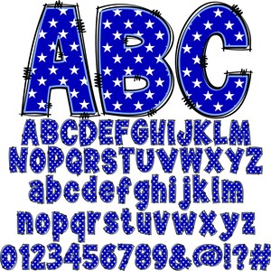 Patriotic Doodle Letters Alphabet PNG, 4th of July, Independence Day ...