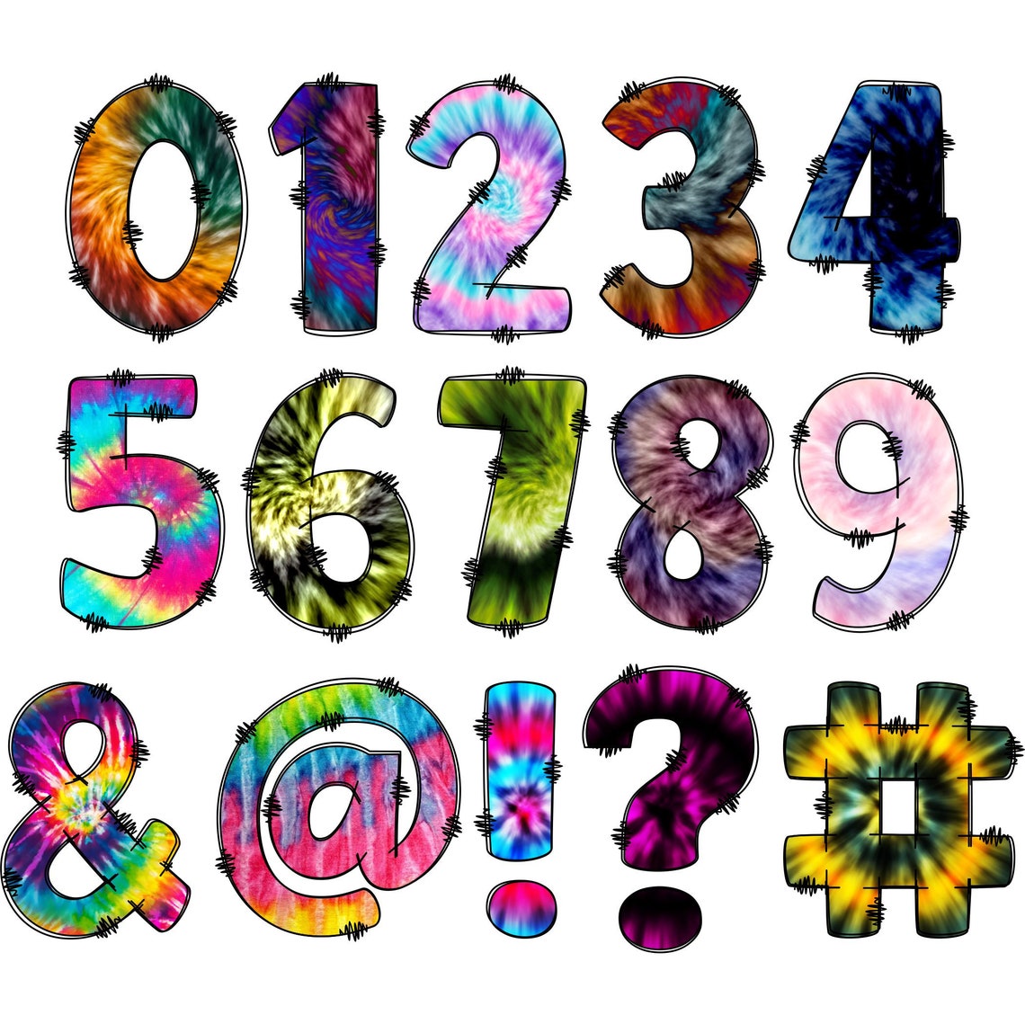 Tie Dye Alphabet PNG Doodle Alphabet Clip Art Transparent - Etsy
