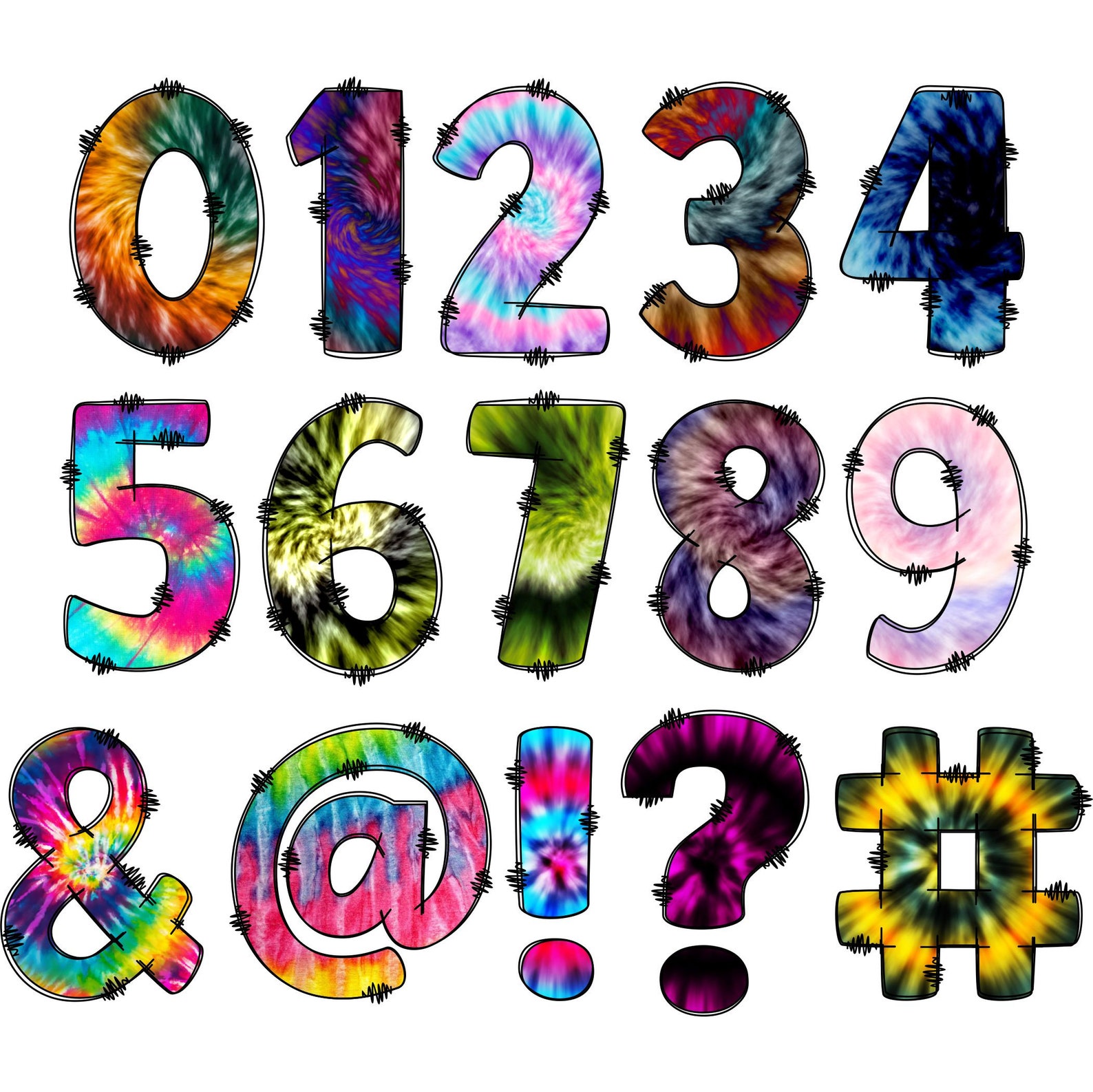 Tie Dye Alphabet PNG Doodle Alphabet Clip Art Transparent - Etsy