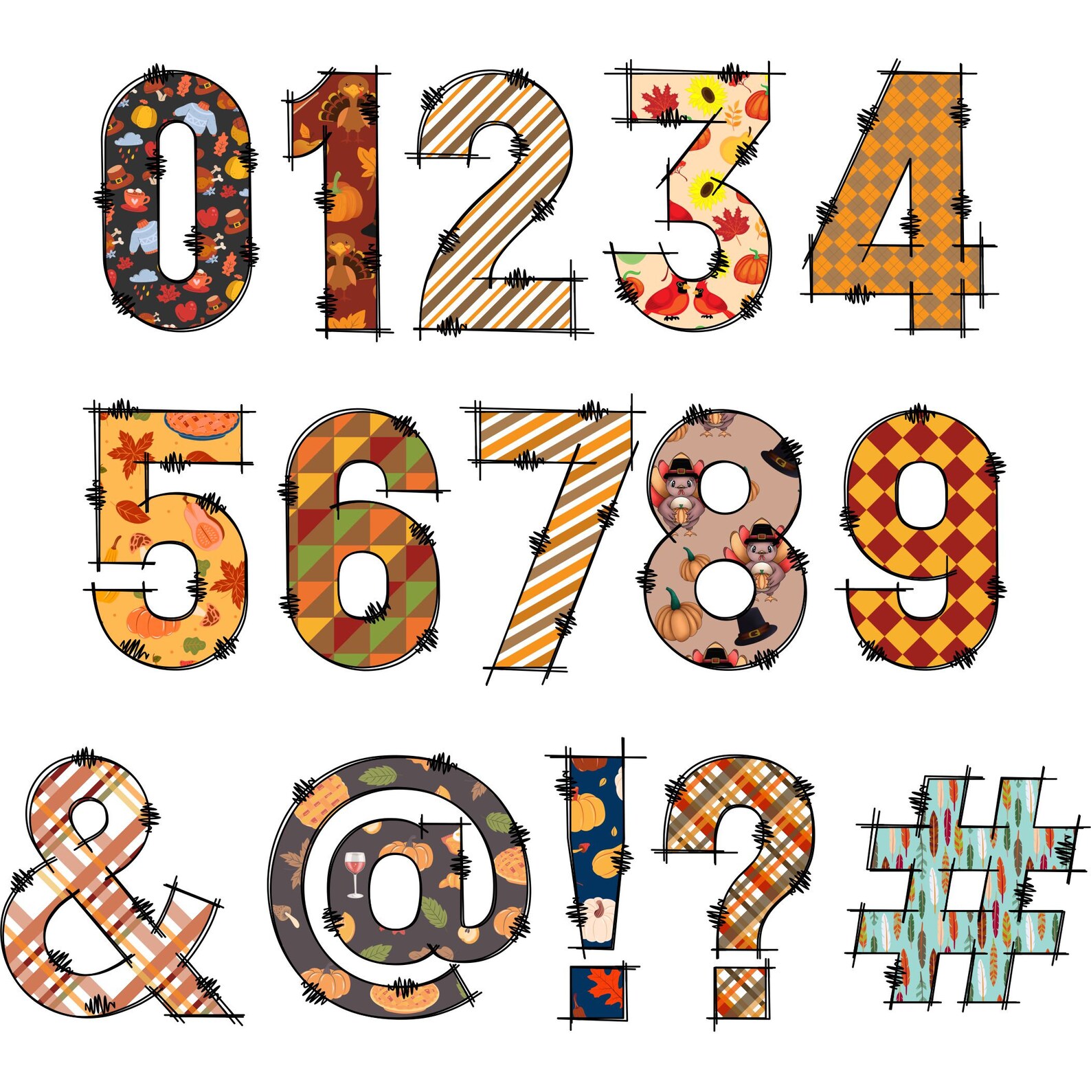 Thanksgiving Clipart Alphabet PNG Watercolor Alphabet Clip - Etsy