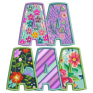 Spring Faux Embroidery PNG, Spring, Faux Stitch, Floral Letters ...