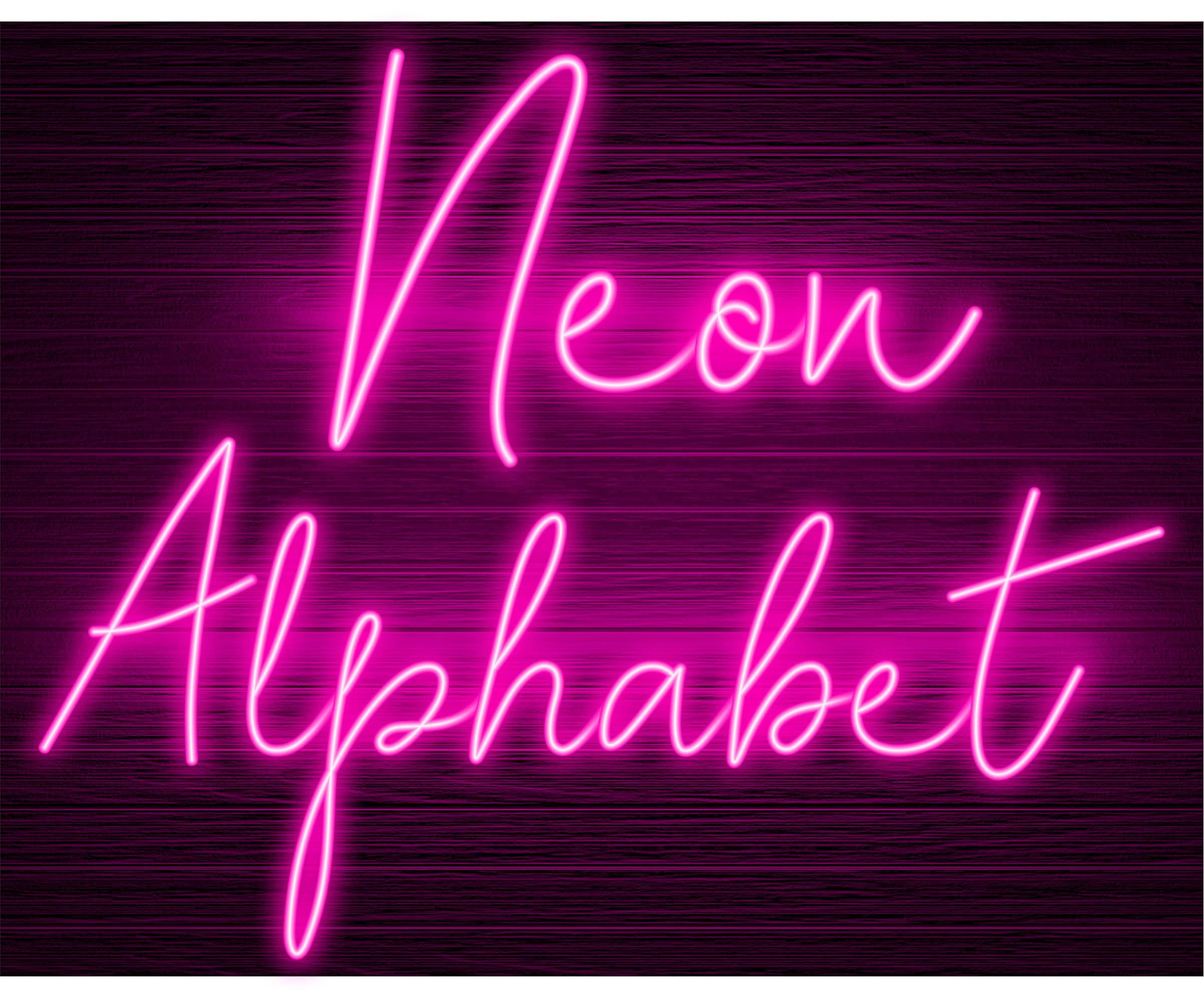 Neon Glow Effect Alphabet PNG Clip Art Letters Script Font | Etsy Australia