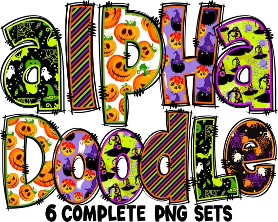 BUNDLE Halloween Alphabet PNG Spooky Halloween Day Alpha - Etsy