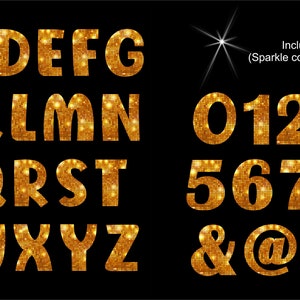 Bundle PNG Gold Glitter Letters, Sparkle Clip Art, Letters Alphabet ...