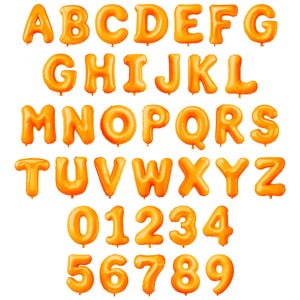 Orange Balloon PNG Letters, Transparent Background, Balloon Alphabet ...