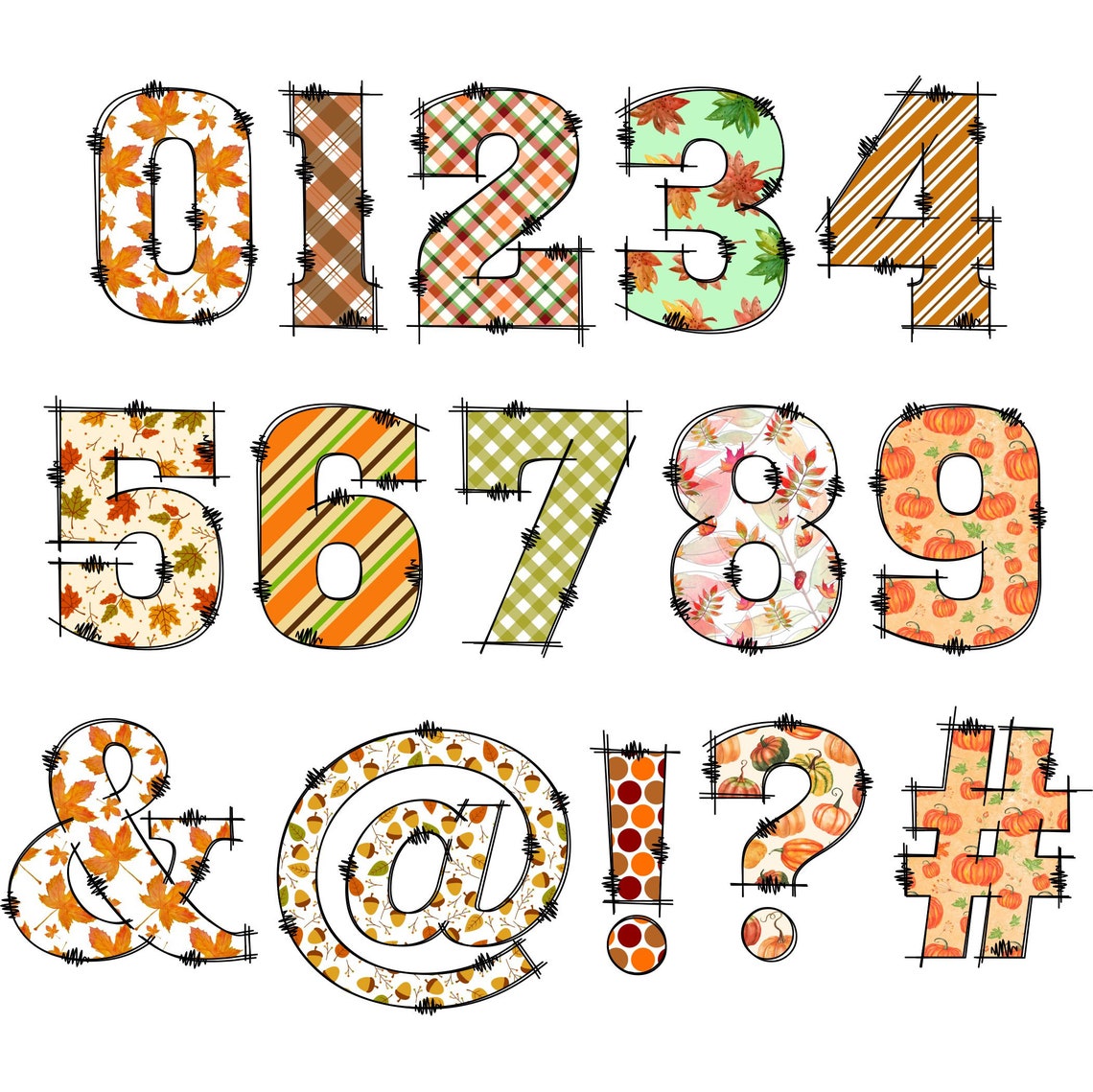 Fall Autumn Clipart Alphabet PNG Watercolor Alphabet Clip | Etsy