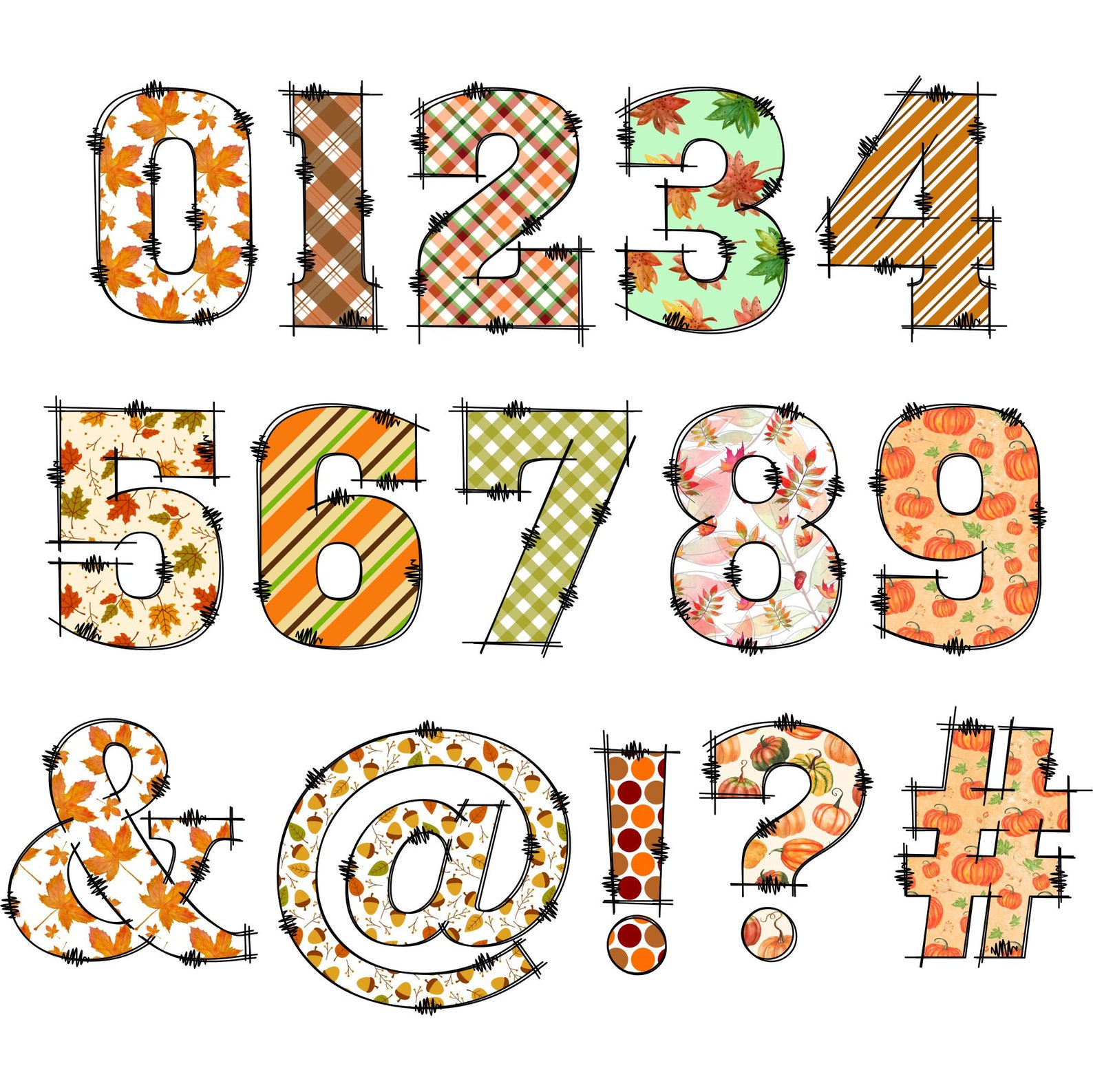 Fall Autumn Clipart Alphabet PNG Watercolor Alphabet Clip | Etsy