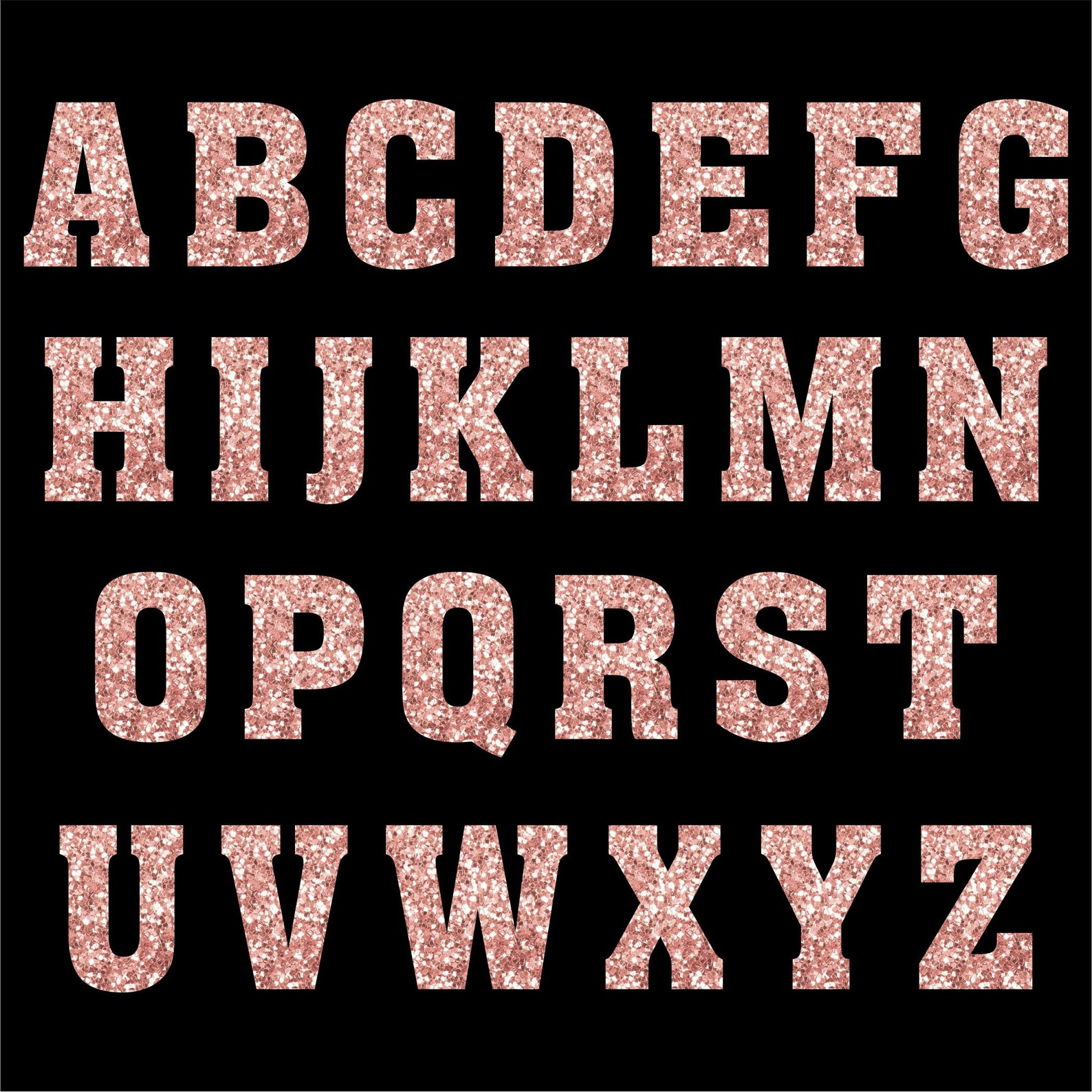PNG Rose Gold Glitter Alphabet, Sparkle Clip Art, Letters Alphabet ...