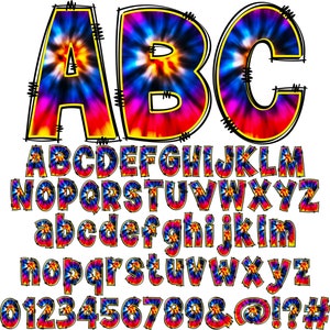 Tie Dye Alphabet PNG, Doodle Alphabet Clip Art, Transparent PNG, Doodle ...