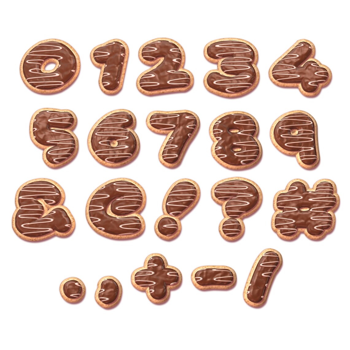 Chocolate Cookies 3D Letters PNG Cookies Alphabet PNG - Etsy