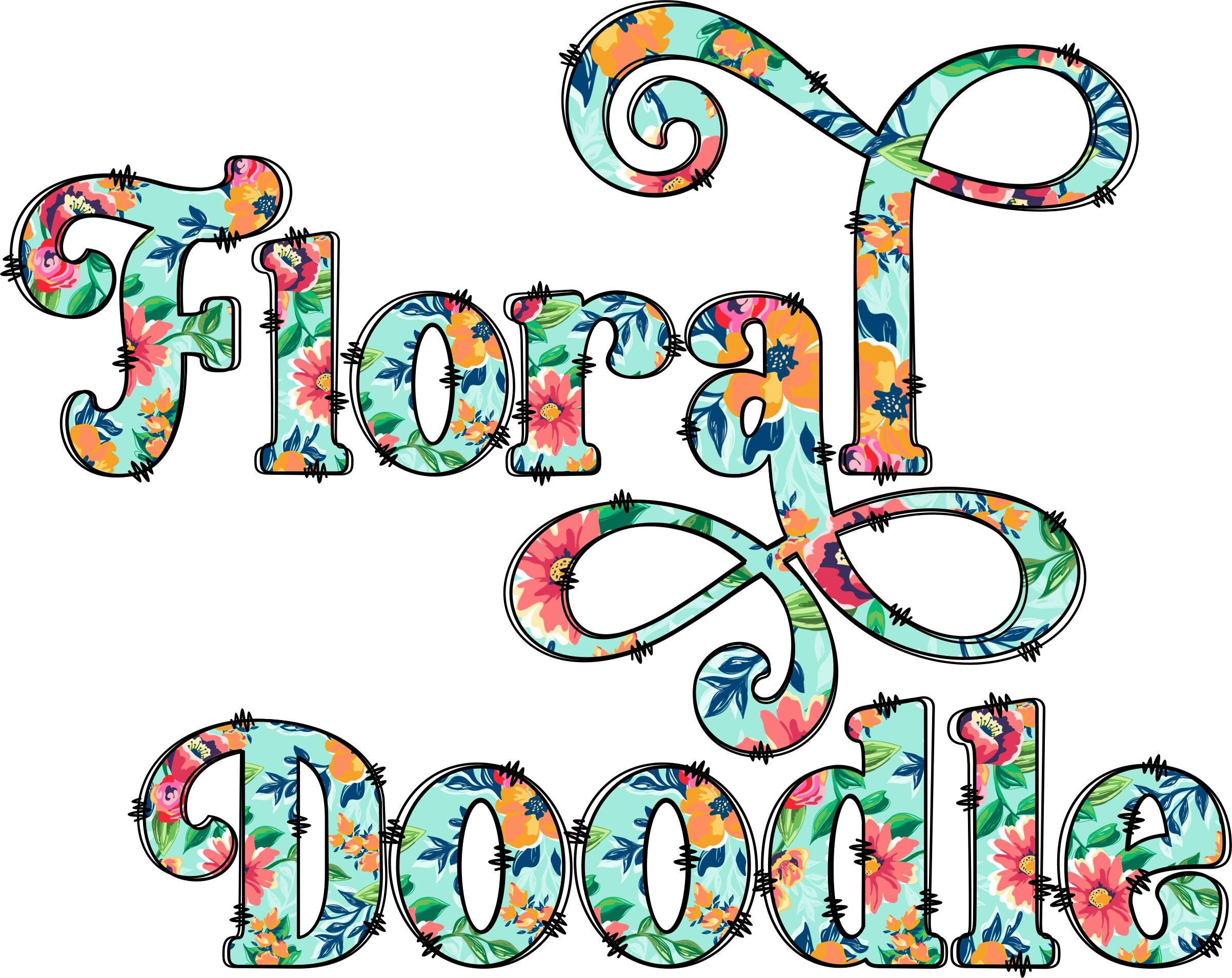 Spring Floral Alphabet PNG Doodle Alpha PNG Doodle Flowers - Etsy