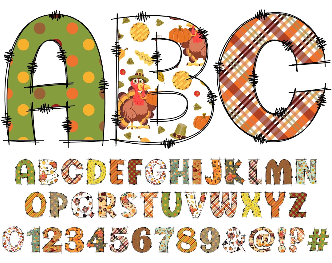 Thanksgiving Clipart Alphabet PNG, Watercolor, Transparent PNG, Doodle ...