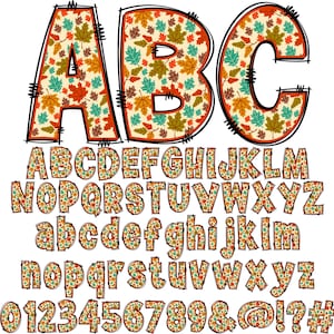 BUNDLE Fall Autumn Alphabet PNG, Alpha Doodle, PNG Letters, Fall ...
