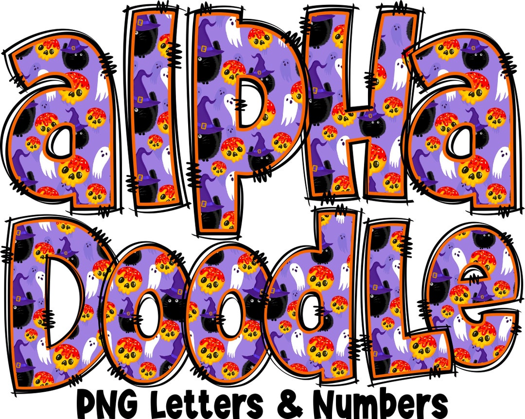 Halloween Alphabet PNG, Halloween, Halloween Day, Alpha Doodle, PNG ...
