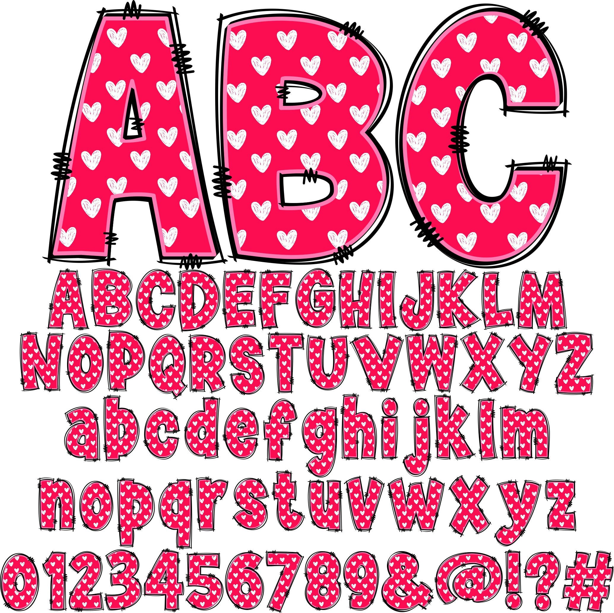 Valentine's Day Alphabet PNG Valentines Letters - Etsy
