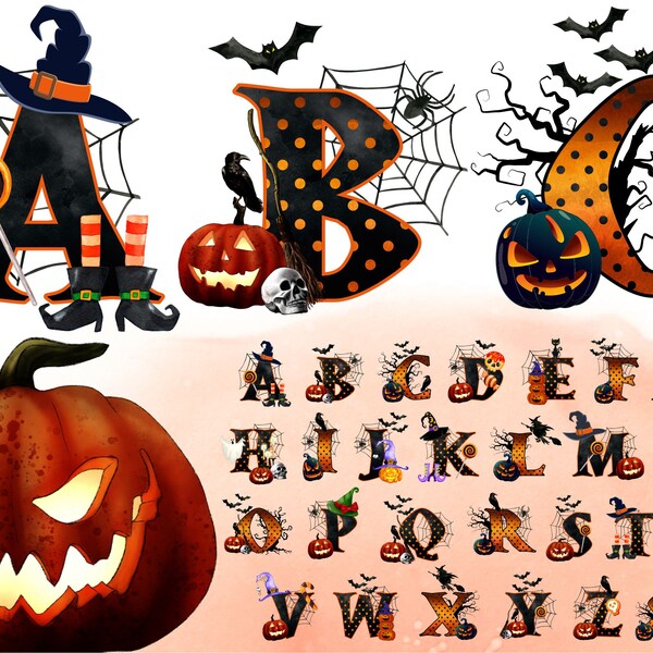 Watercolor Halloween Clip Art - Etsy