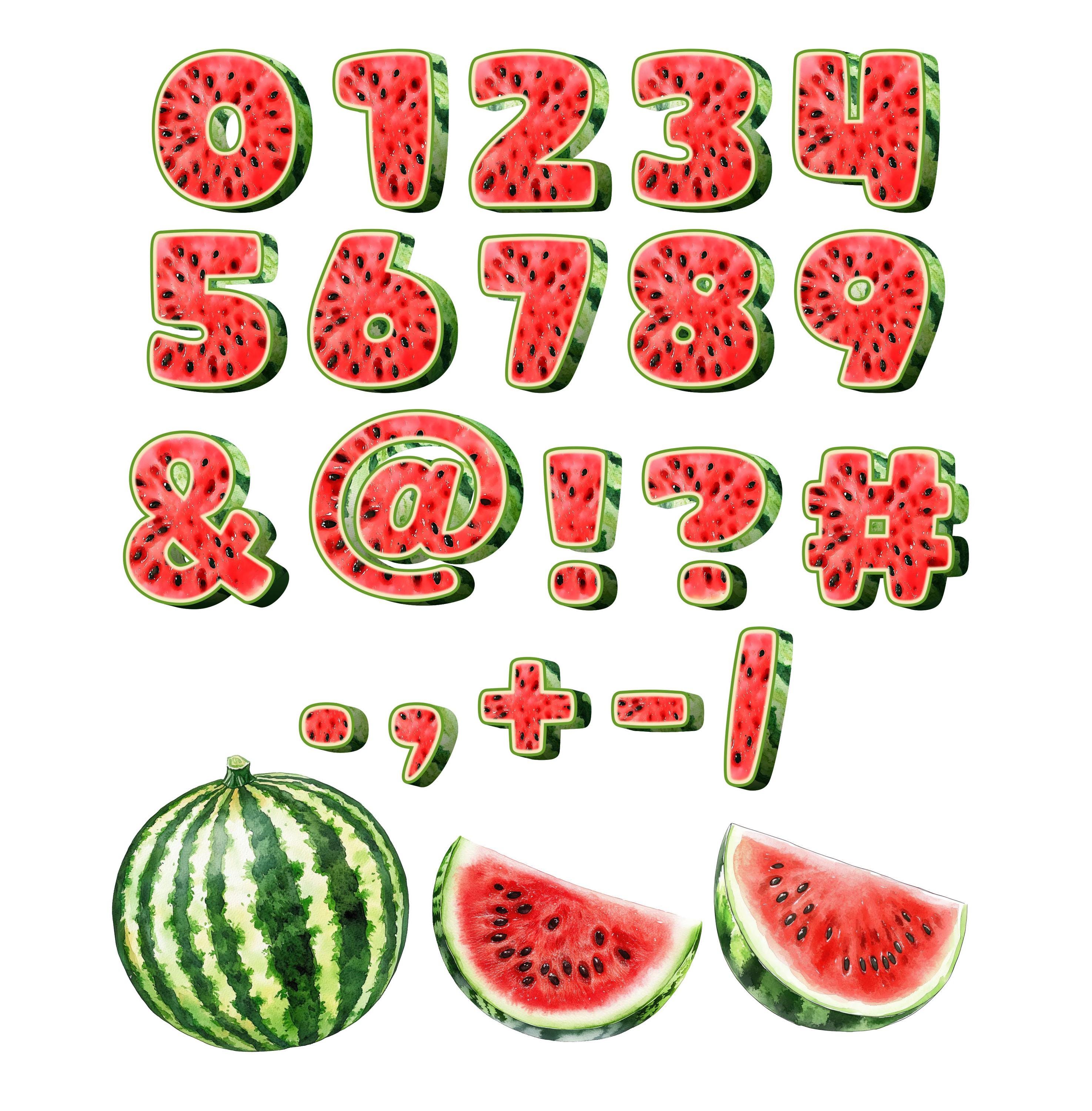Watermelon PNG Letters, Transparent Background, Watermelon Summer ...