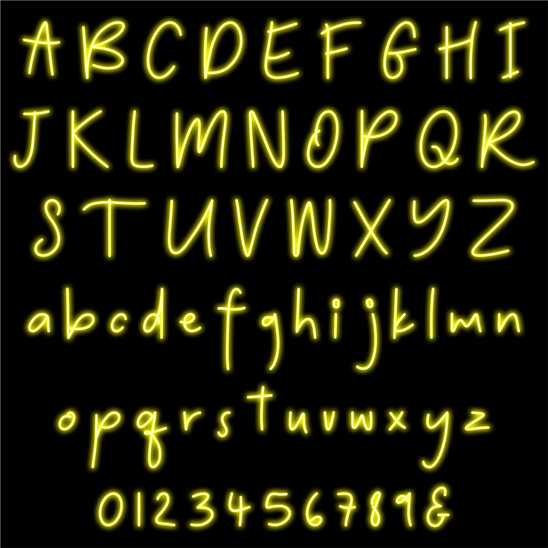 Neon Glow Effect Alphabet PNG Clip Art Letters Font Instant - Etsy Canada