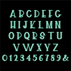 Neon Glow Effect Alphabet PNG Clip Art Letters Font Instant Download ...