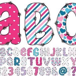 Valentine's Day Alphabet PNG, Love Alphabet Clip Art, PNG, Doodle ...