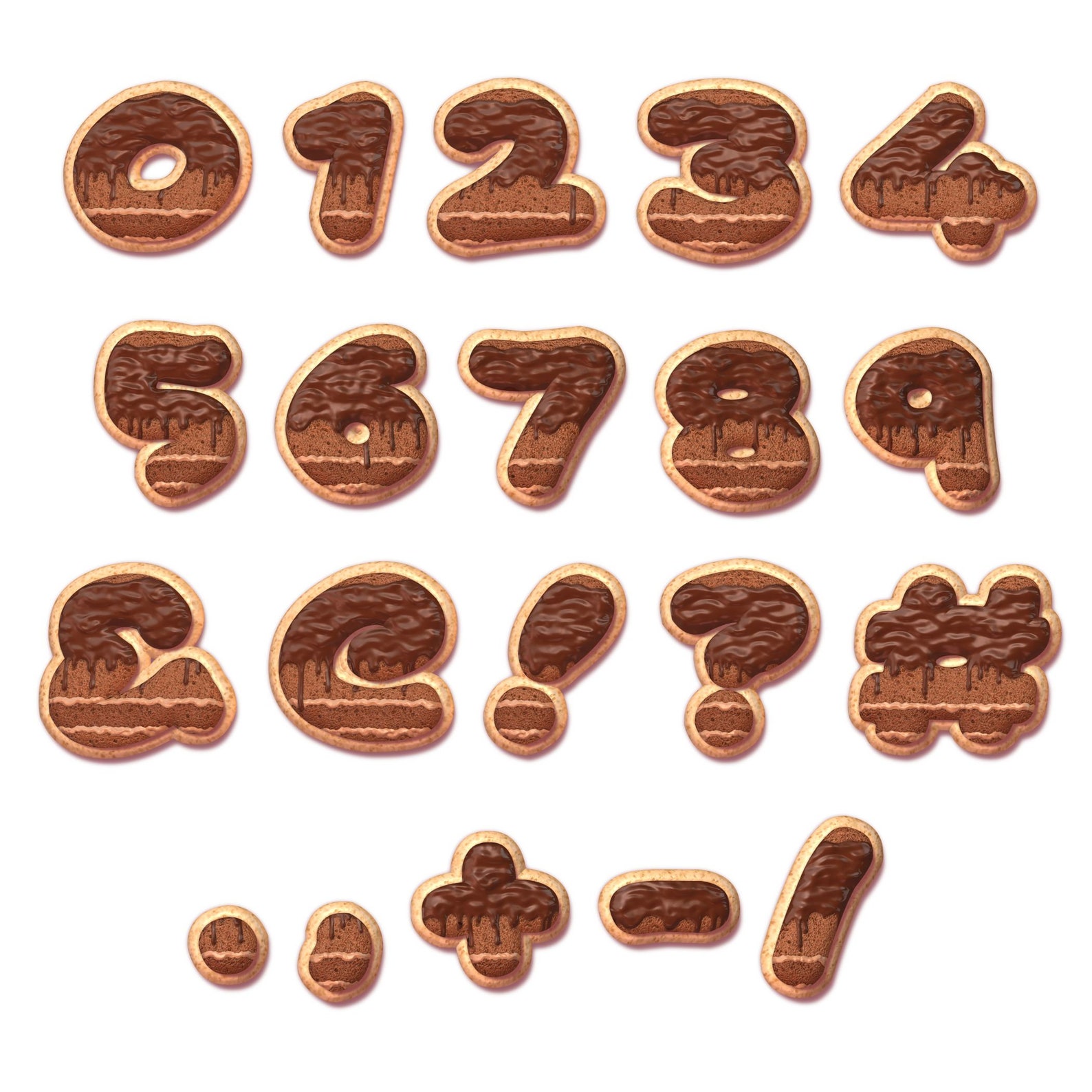 Chocolate Cookies 3D Letters PNG Cookies Alphabet Clip Art | Etsy