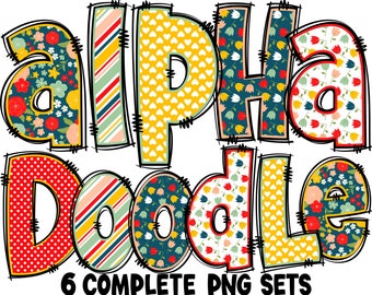 Graffiti Spring Floral Alphabet PNG Alpha Pack Doodle - Etsy