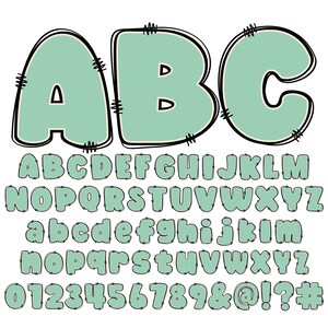 BUNDLE Retro Boho Floral Alphabet PNG, Chubby Alpha Doodle , Retro ...