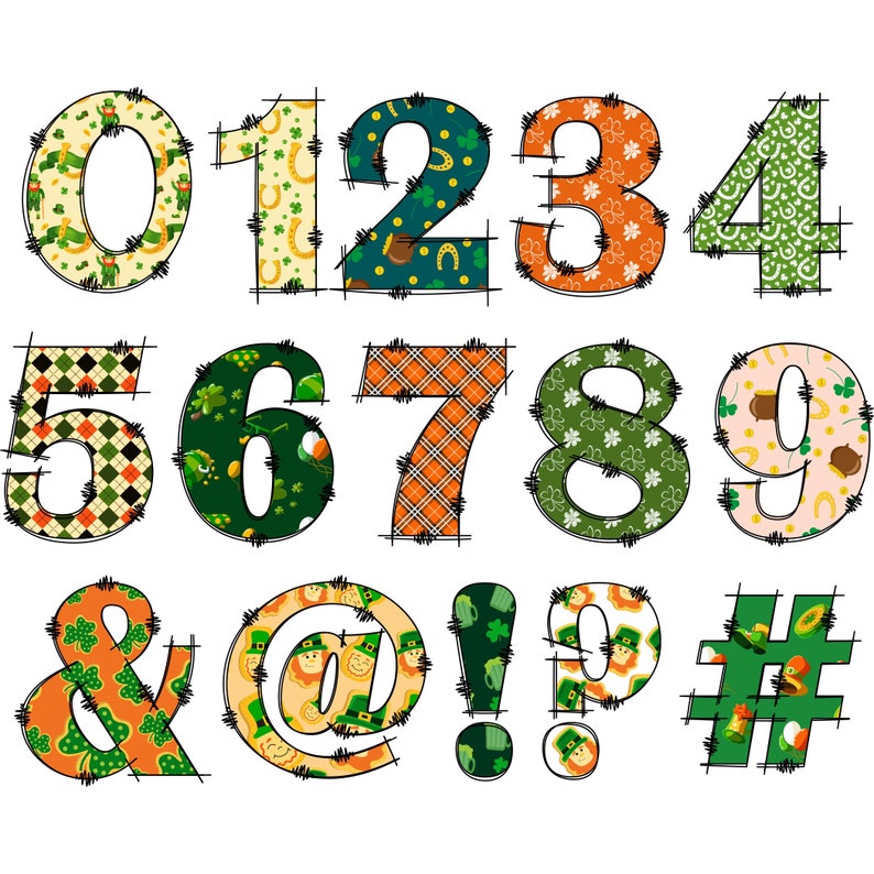 St Patrick's Day Letters PNG Shamrock Alphabet Clip Art - Etsy