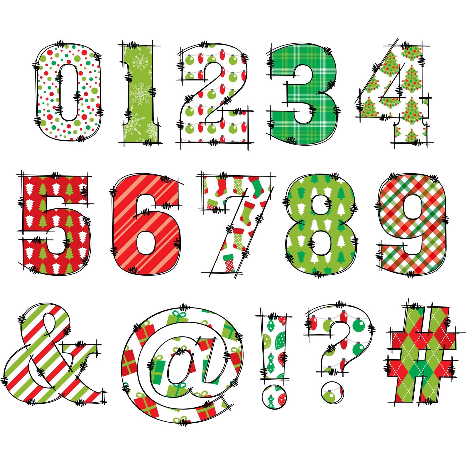 Christmas Clipart Alphabet PNG Wrapping Paper Alphabet Clip - Etsy