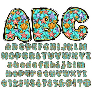 Summer Letters & Numbers PNG, Alpha Doodle, PNG Letters, Beach Doodle ...