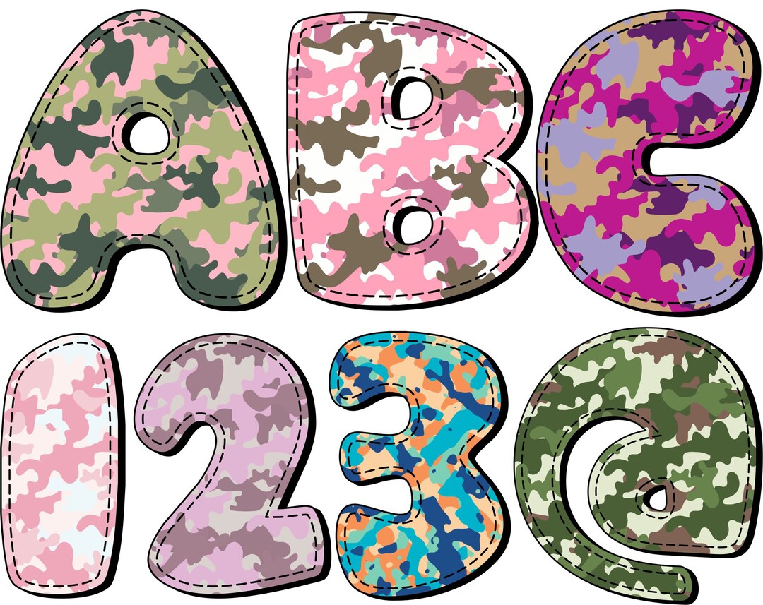 Camouflage Faux Applique PNG, Doodle Alpha, Camo Doodle, Doodle Letters ...