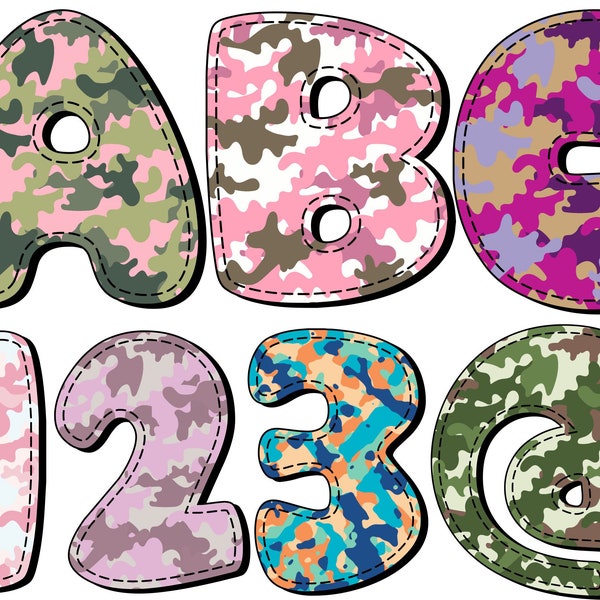 Camo Letters - Etsy