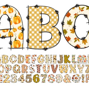 Fall Autumn Clipart Alphabet PNG, Doodle Alphabet, Transparent PNG ...
