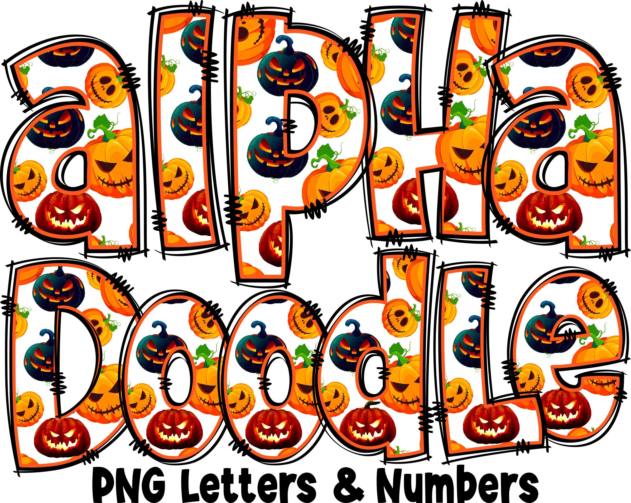 Halloween Alphabet PNG, Halloween, Halloween Day, Alpha Doodle, PNG ...