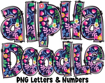Summer Letters & Numbers PNG, Alpha Doodle, PNG Letters, Doodle Letters ...
