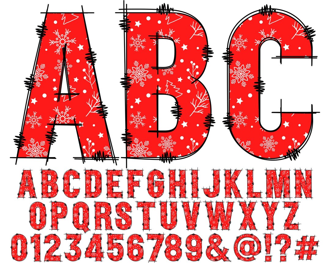 Christmas Clipart Alphabet PNG, Red Sublimation Alphabet Clip Art, PNG ...