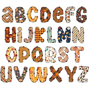 Thanksgiving Alphabet PNG, Watercolor Clip Art, Transparent PNG, Doodle ...