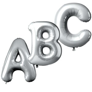 Silver Balloon PNG Letters, Transparent Background, Silver Balloon ...
