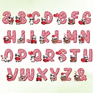 Valentine's Day Letters PNG, Love Alphabet Clip Art, Doodle Valentines ...