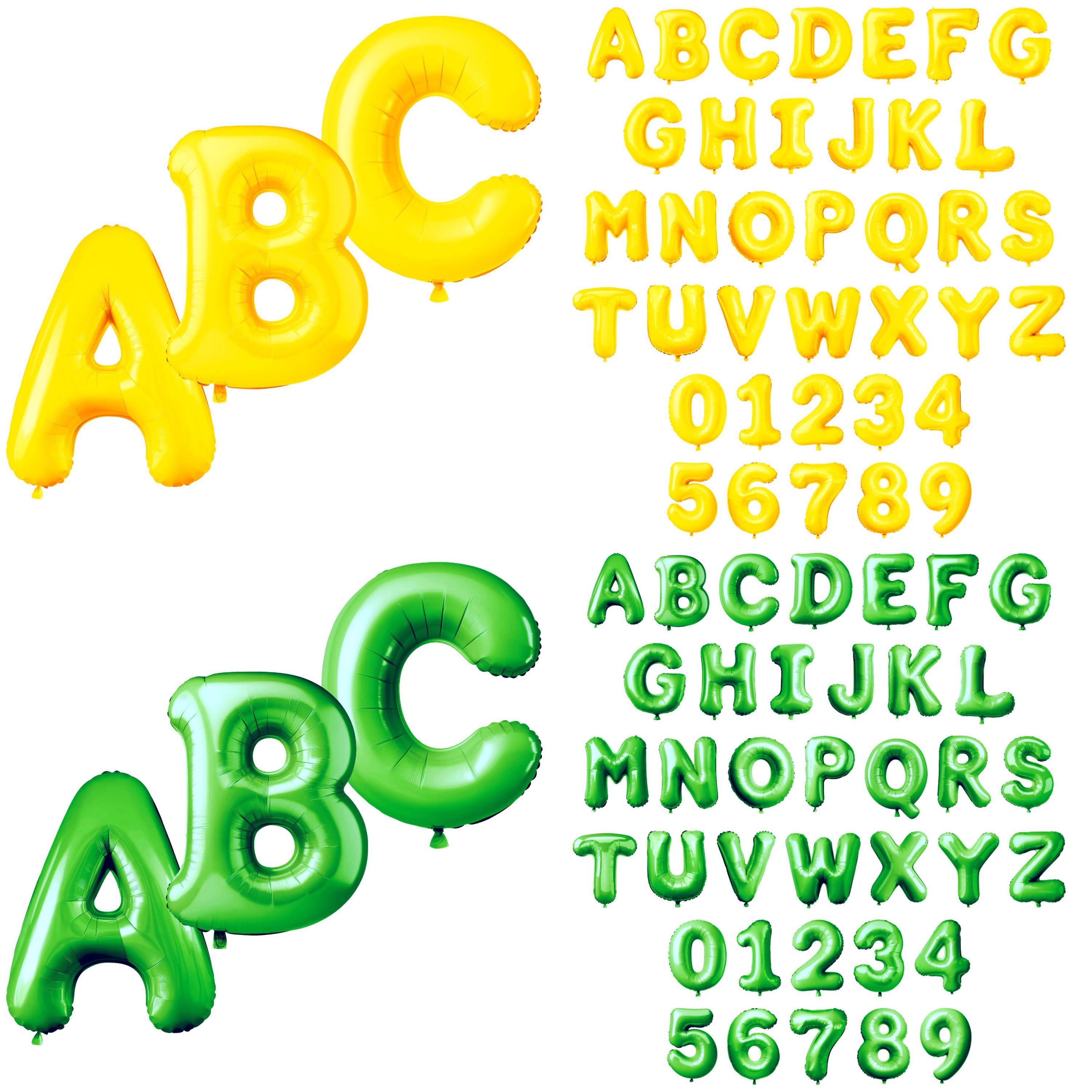 Balloon PNG Letters, 16 Bundle Colors, Transparent Background, Balloon ...
