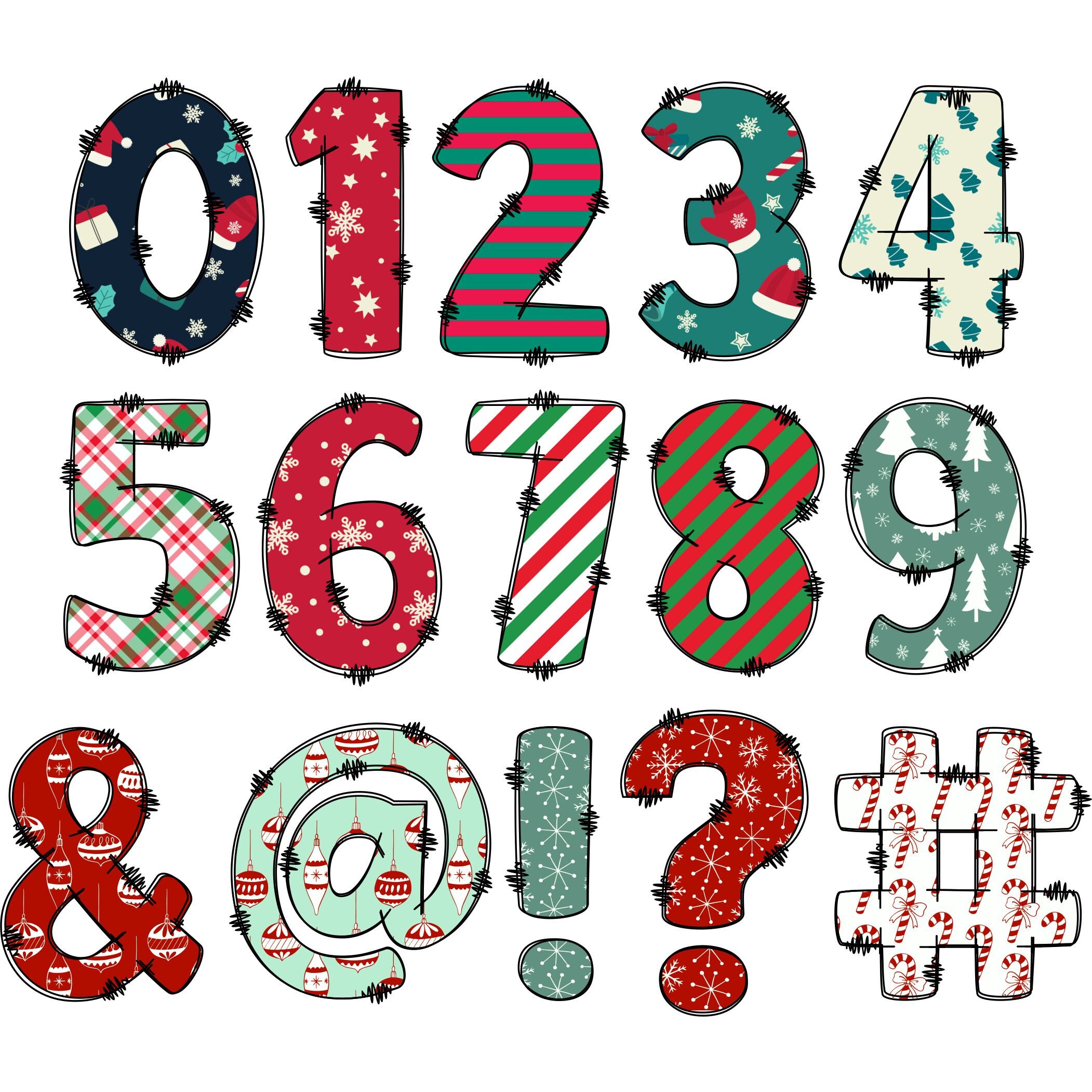Christmas Clipart Alphabet PNG Wrapping Paper Letters Clip | Etsy