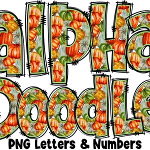 Fall Autumn Letters & Numbers PNG, Alpha Doodle, Letters, Fall Doodle ...